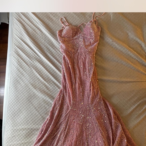 Amazon | Dresses | Amazon Pink Sequin Prom Dress | Poshmark